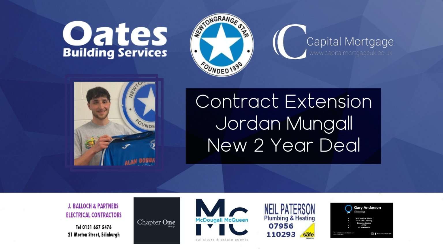 Contract Extension – Jordan Mungall – Newtongrange Star FC